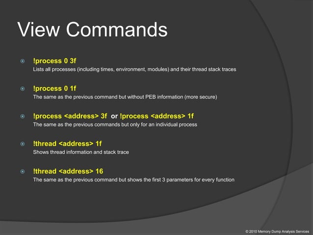Fundamentals of Complete Crash and Hang Memory Dump Analysis | PPT
