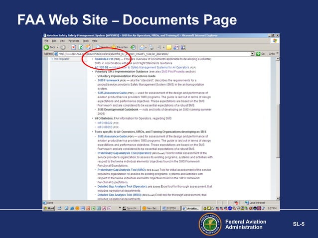 Safety Management Systems (SMS) Fundamentals: Framework Guidance | PPT