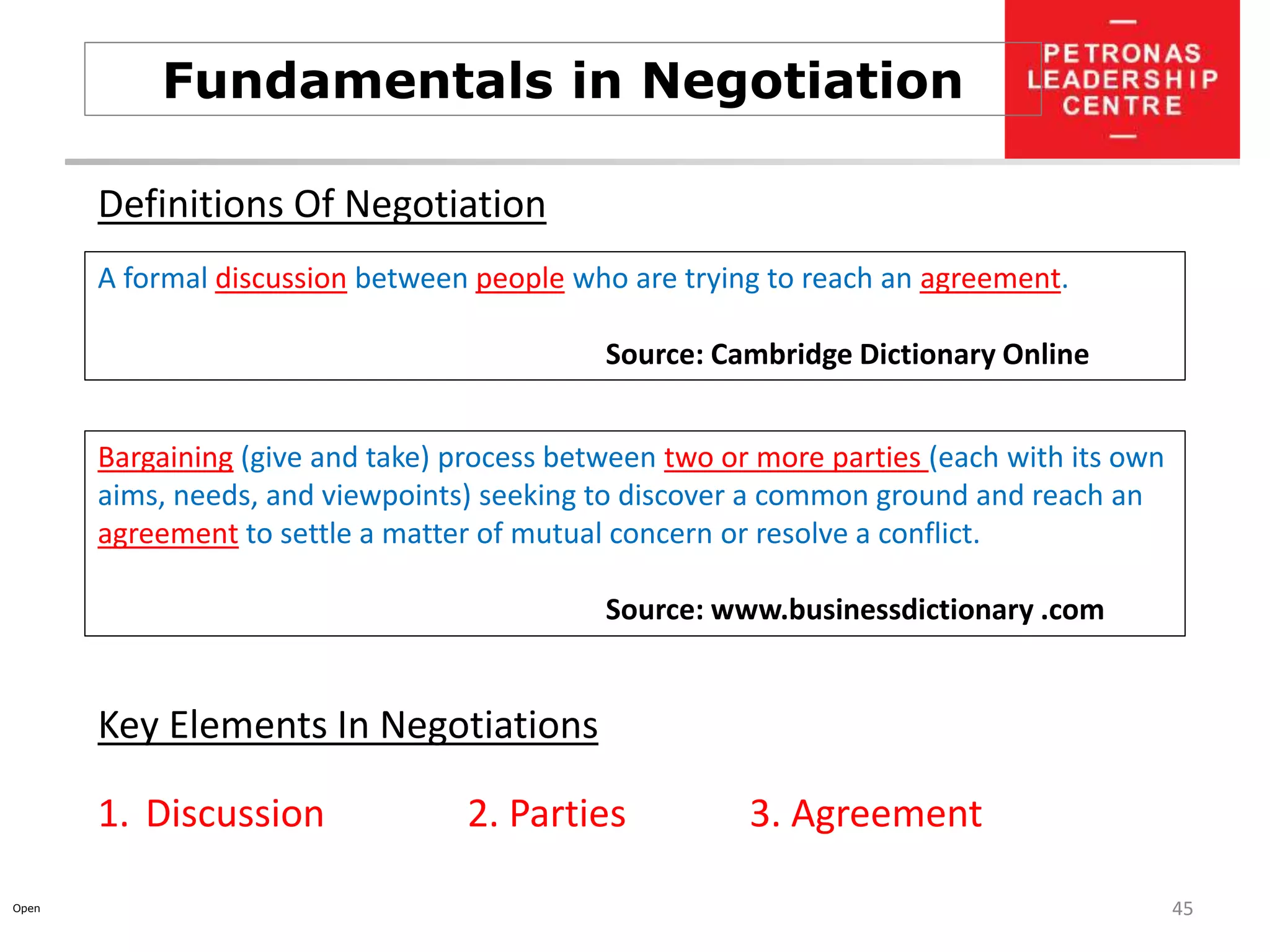 Fundamentals in negotiation | PPT