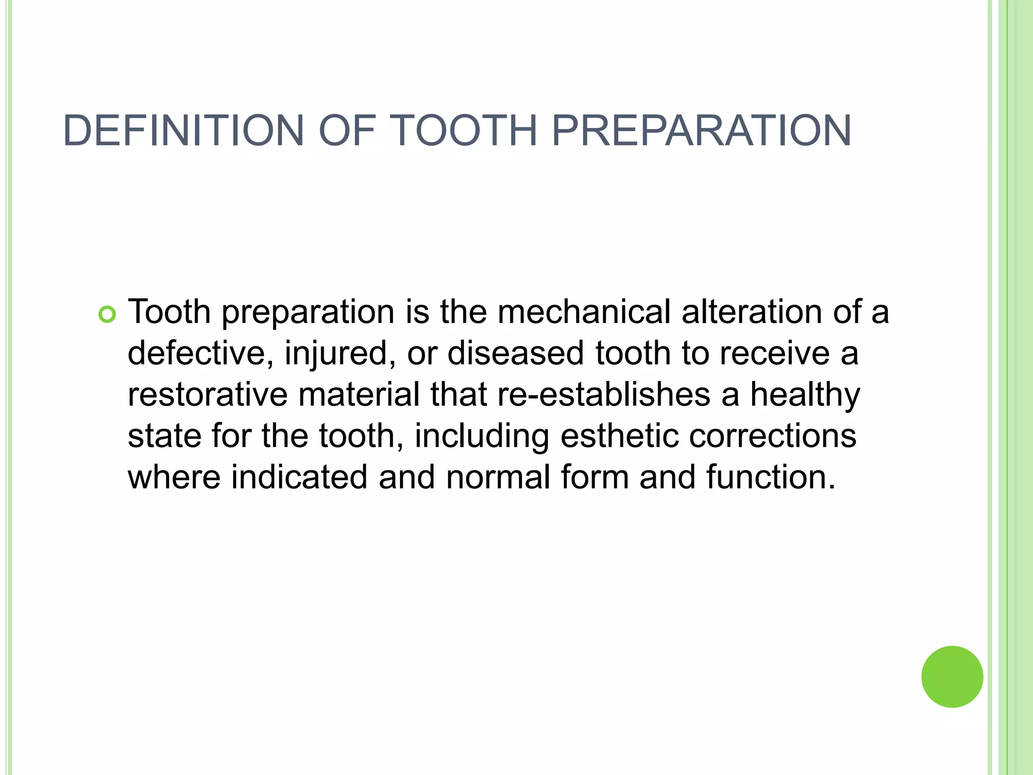 Fundamentals in tooth preparation . | PPTX