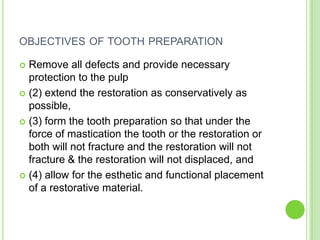 Fundamentals in tooth preparation . | PPTX
