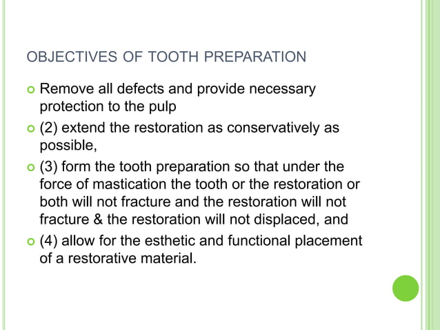 Fundamentals in tooth preparation . | PPTX