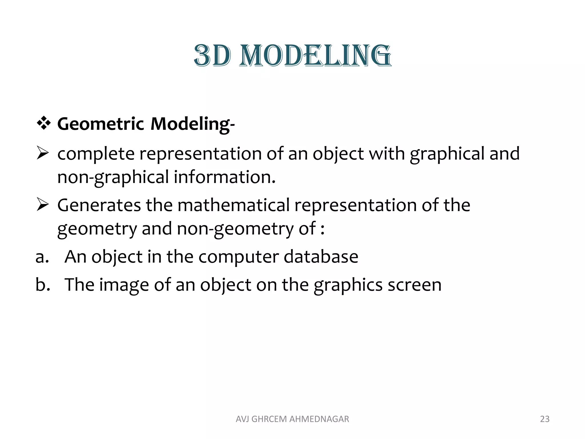 Fundamentals of 3D modeling | PDF