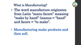 Fundamentals of accounting - manufacturing | PPTX