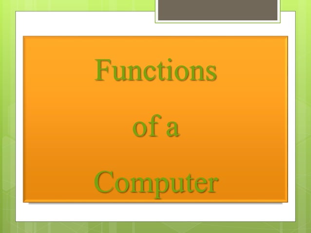 fundamentals of a computer | PPT