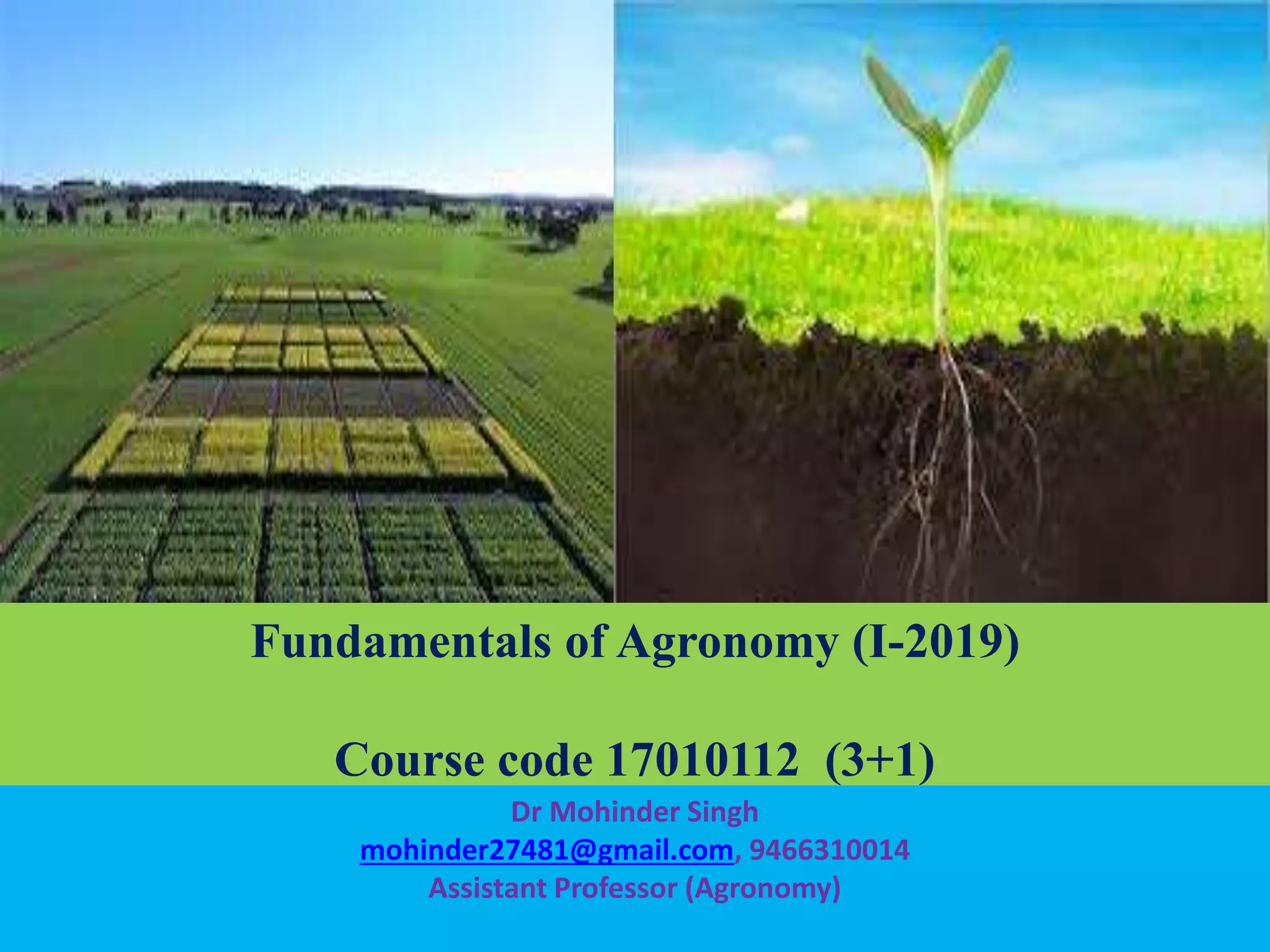 Fundamentals of agronomy part 1 | PPTX