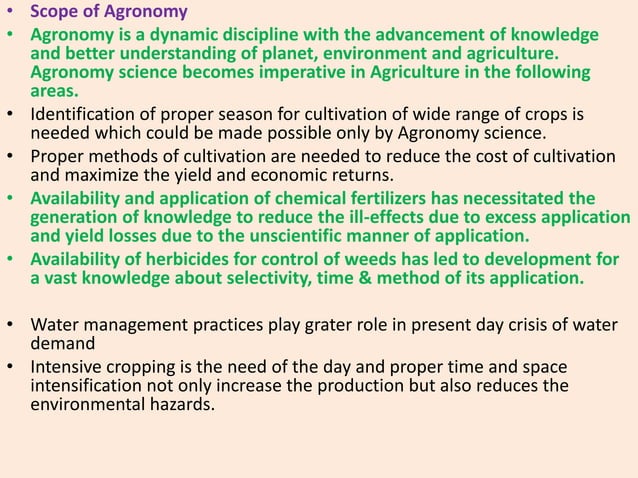 Fundamentals of agronomy part 1 | PPTX | Agriculture | Industries