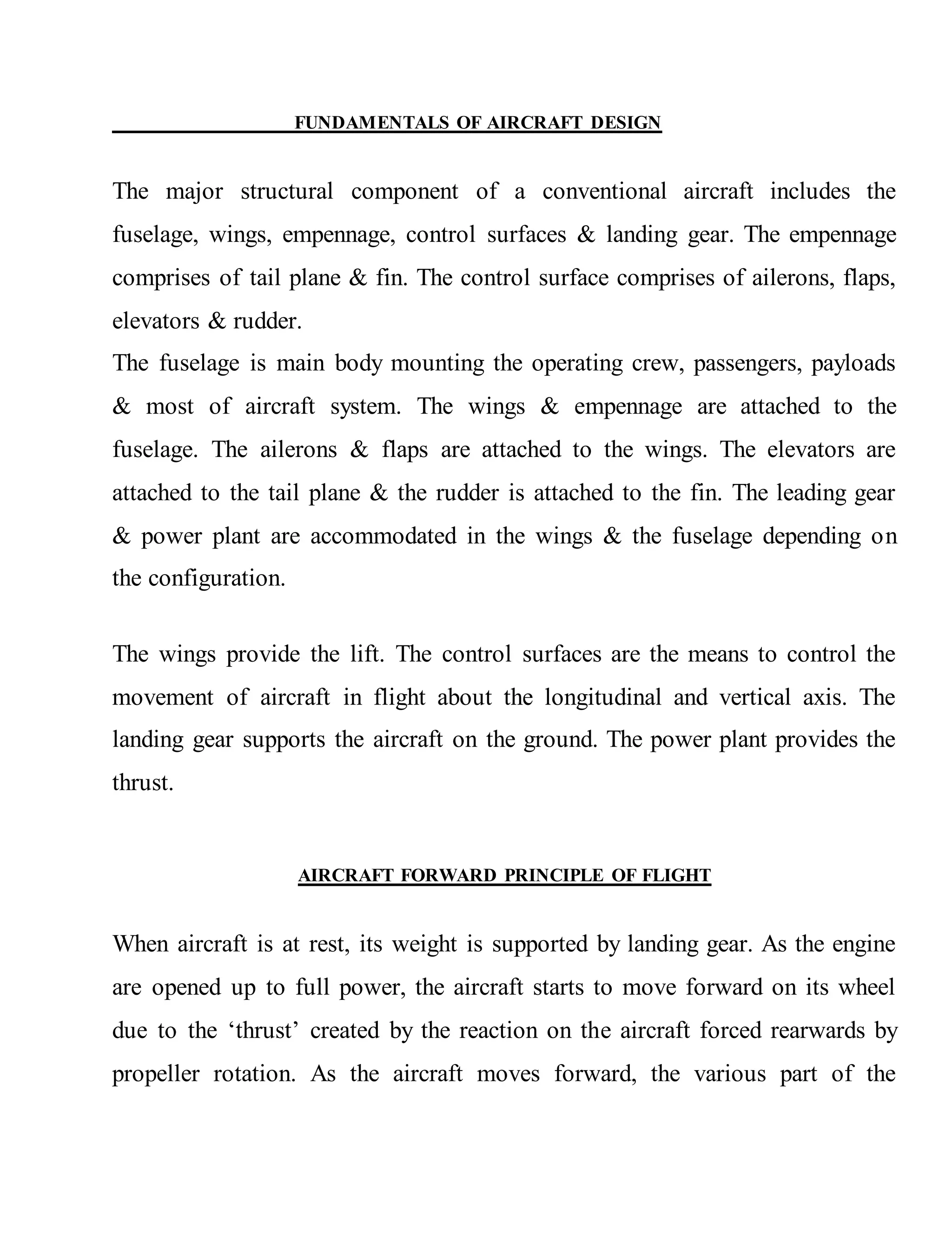 Fundamentals of aircraft design | DOCX