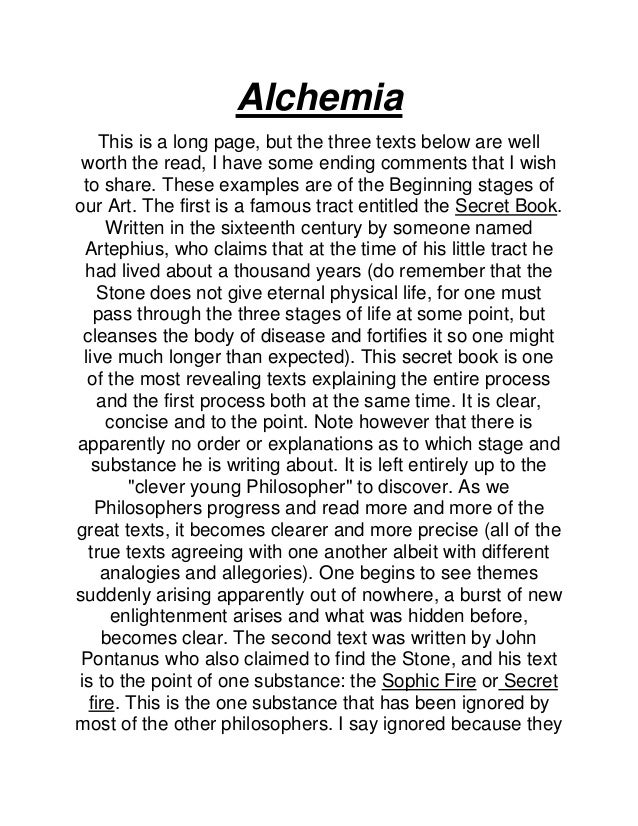 Fundamentals of alchemy