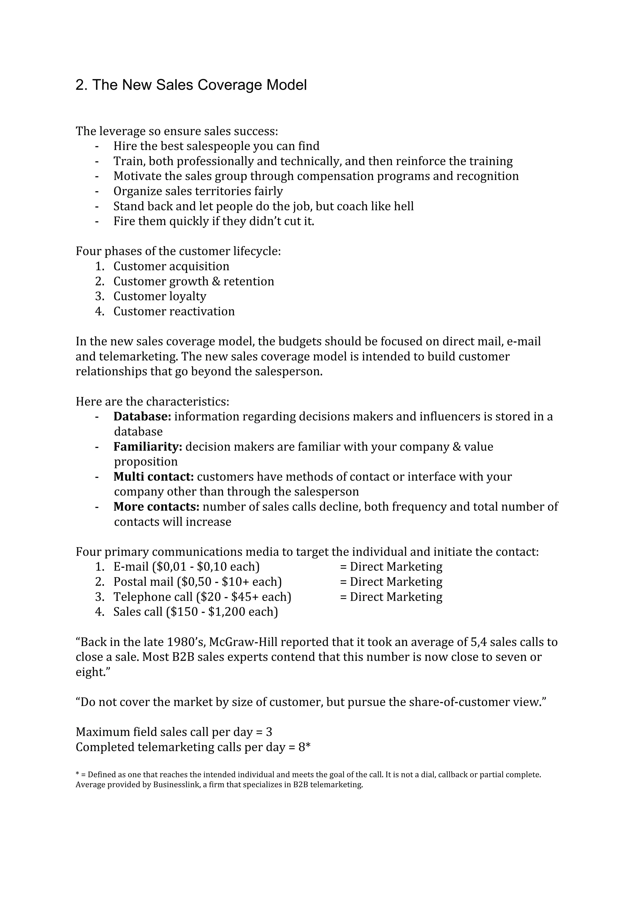 Fundamentals of b2b sales and marketing coe | PDF