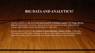 Fundamentals of big data analytics and Hadoop | PPTX