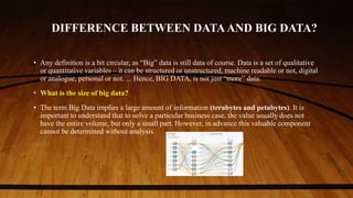 Fundamentals of big data analytics and Hadoop | PPTX