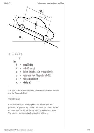 Fundamentals of brake calculation | PDF