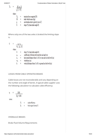 Fundamentals of brake calculation | PDF
