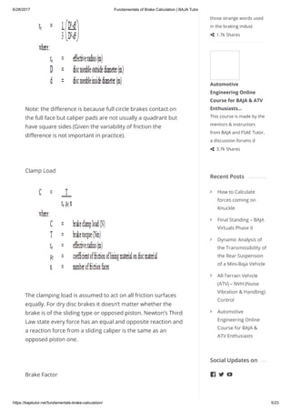Fundamentals of brake calculation | PDF