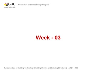 Fundamentals of building technology 03 | PPT