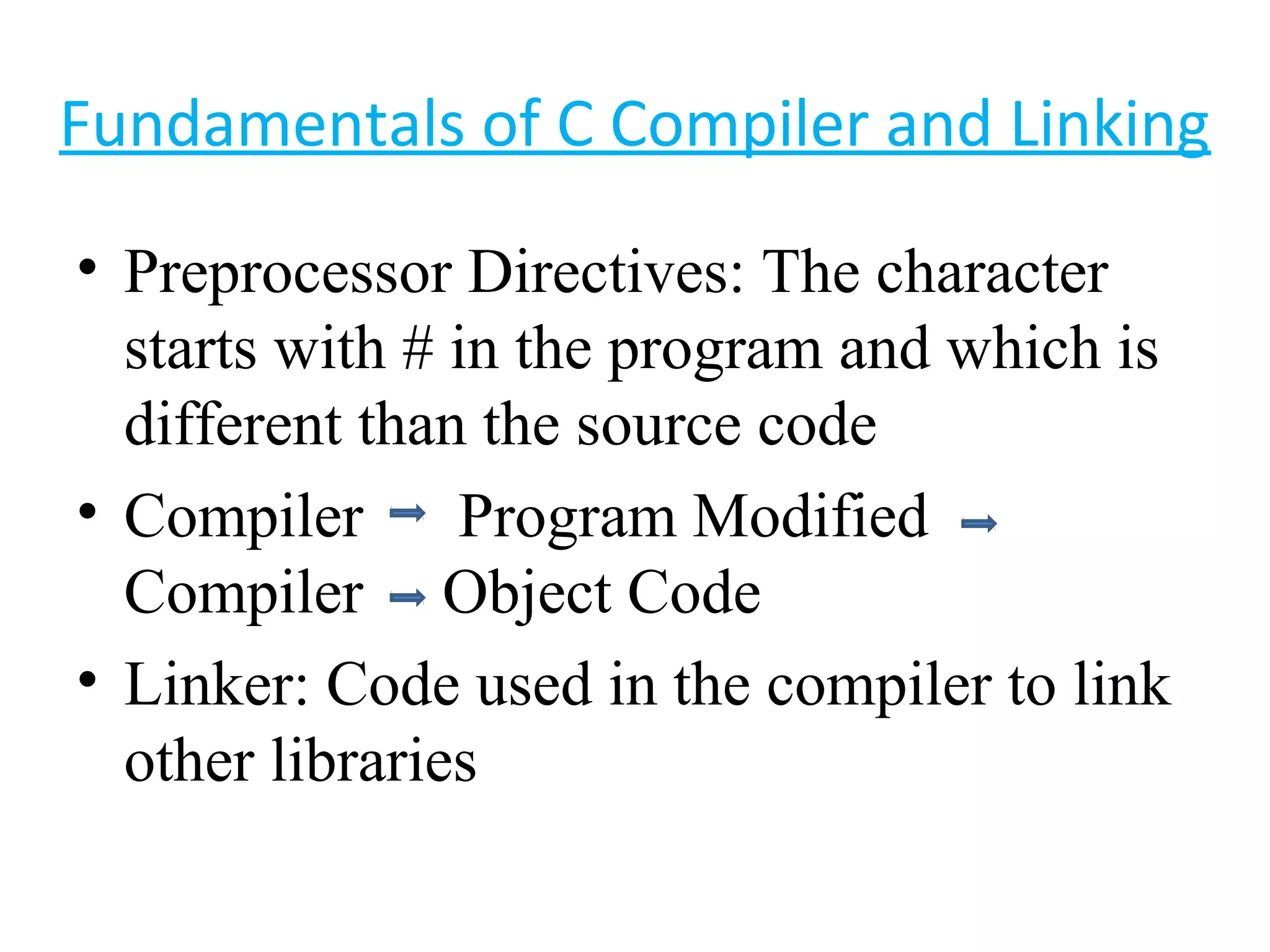 Fundamentals of c language | PPT