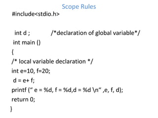 Fundamentals of c language | PPT
