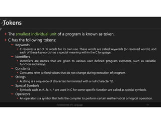 Fundamentals of c language | PPT