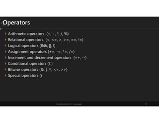 Fundamentals of c language | PPT
