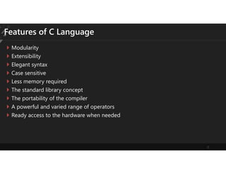Fundamentals of c language | PPT