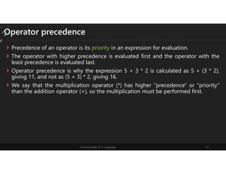Fundamentals of c language | PPT