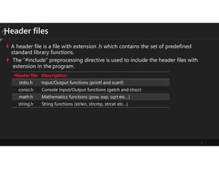 Fundamentals of c language | PPT