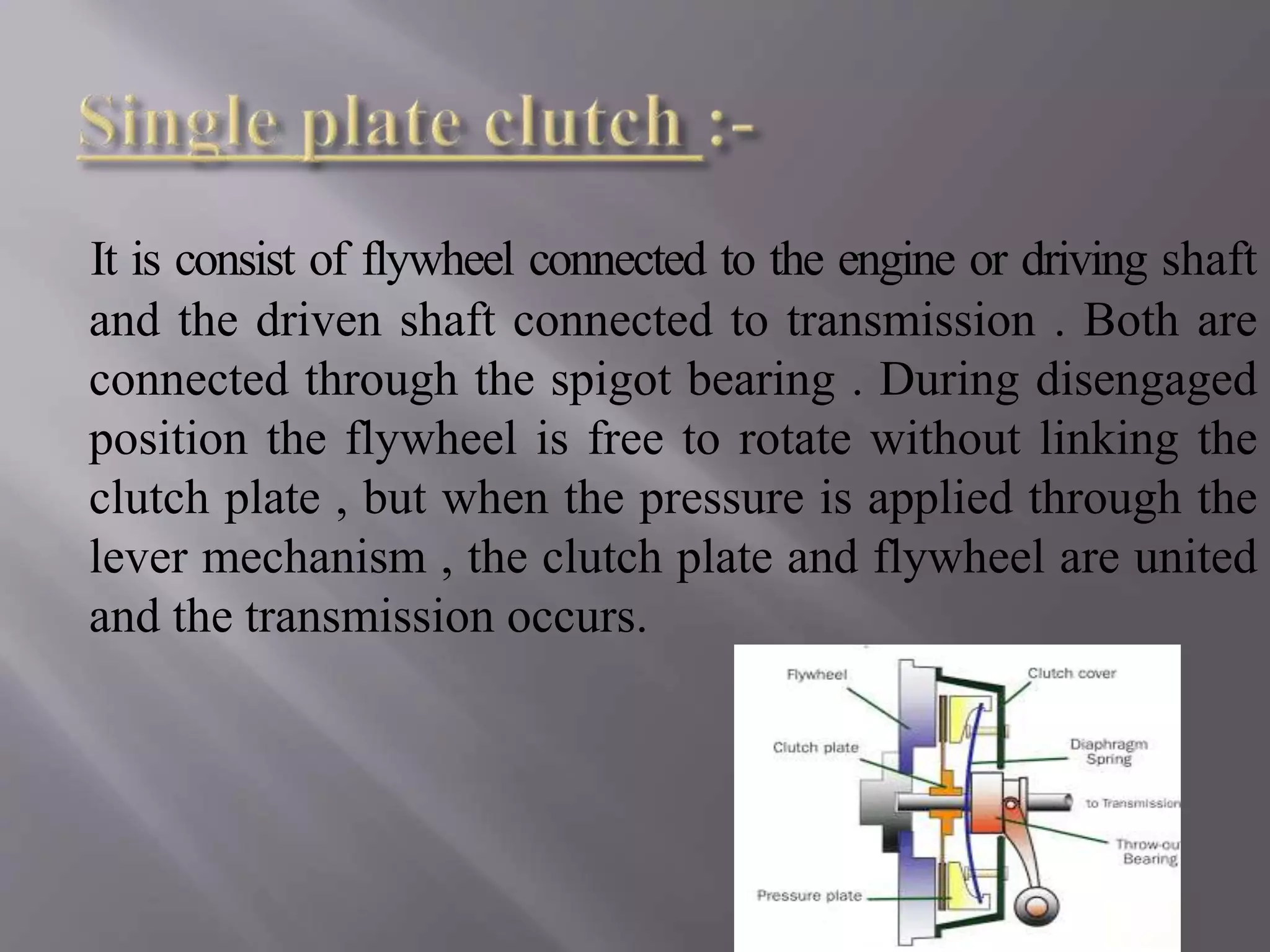Fundamentals of clutch and its types | PPTX