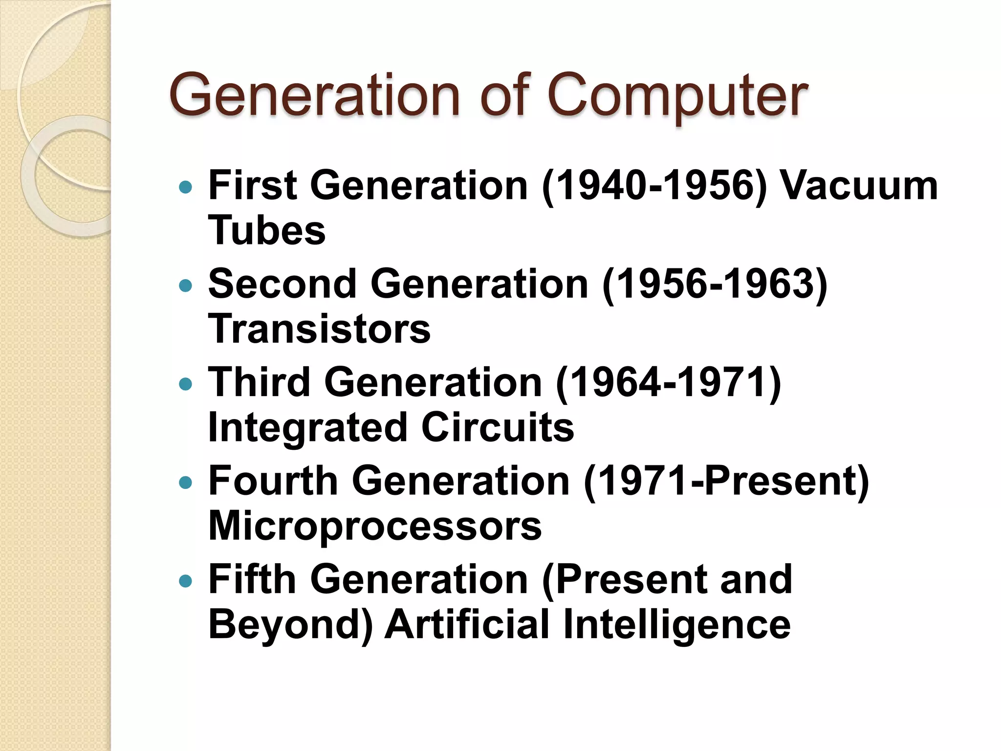 Fundamentals of computer | PPTX