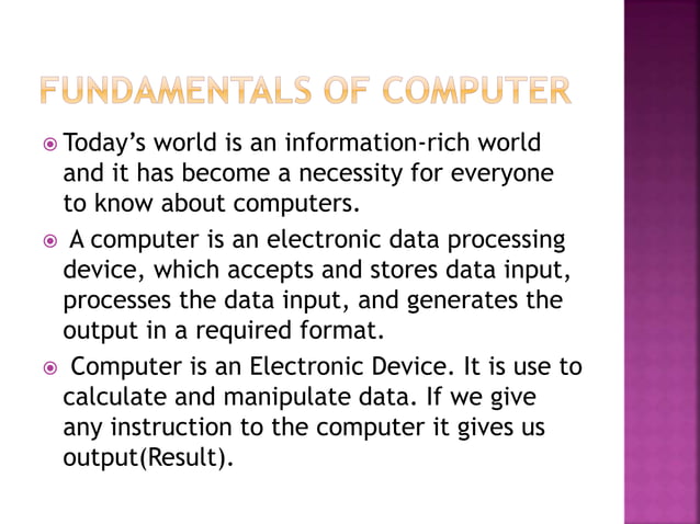 Fundamentals of computer | PPT