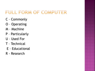 Fundamentals of computer | PPT