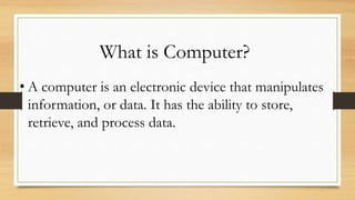Fundamentals of computer | PPT