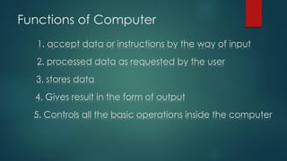 Fundamentals of computers | PPT