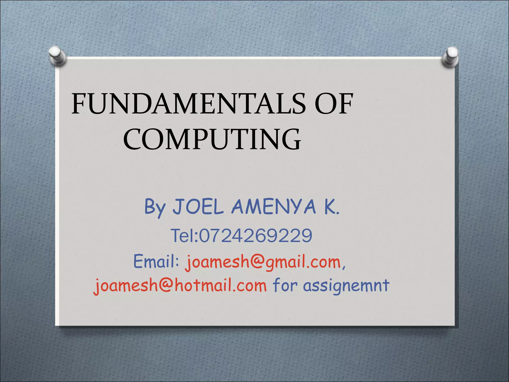 Fundamentals of computing | PPT