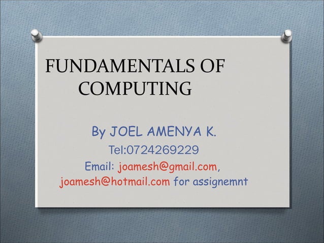 Fundamentals of computing | PPT