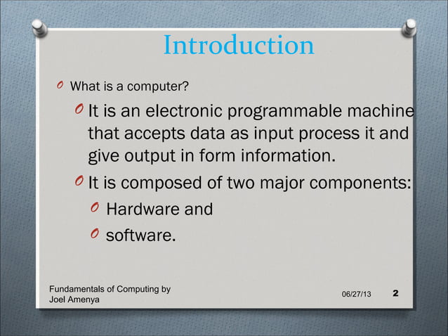 Fundamentals of computing | PPT