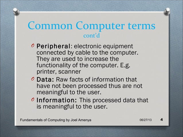 Fundamentals of computing | PPT