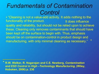 Fundamentals Of Contamination Control | PPT