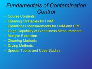 Fundamentals Of Contamination Control | PPT