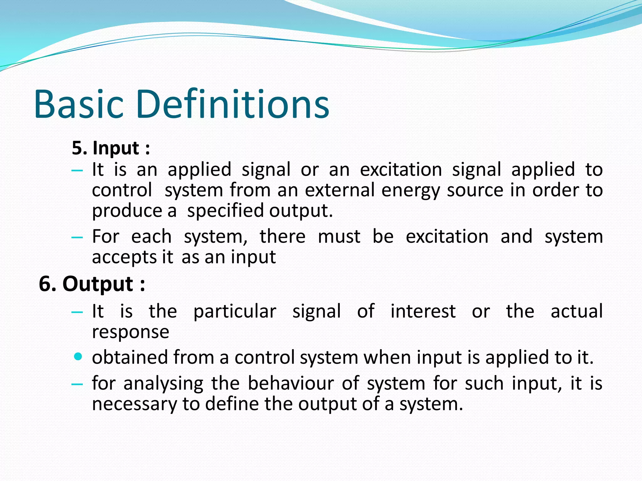 automatic control, Basic Definitions, Classification of Control systems ...