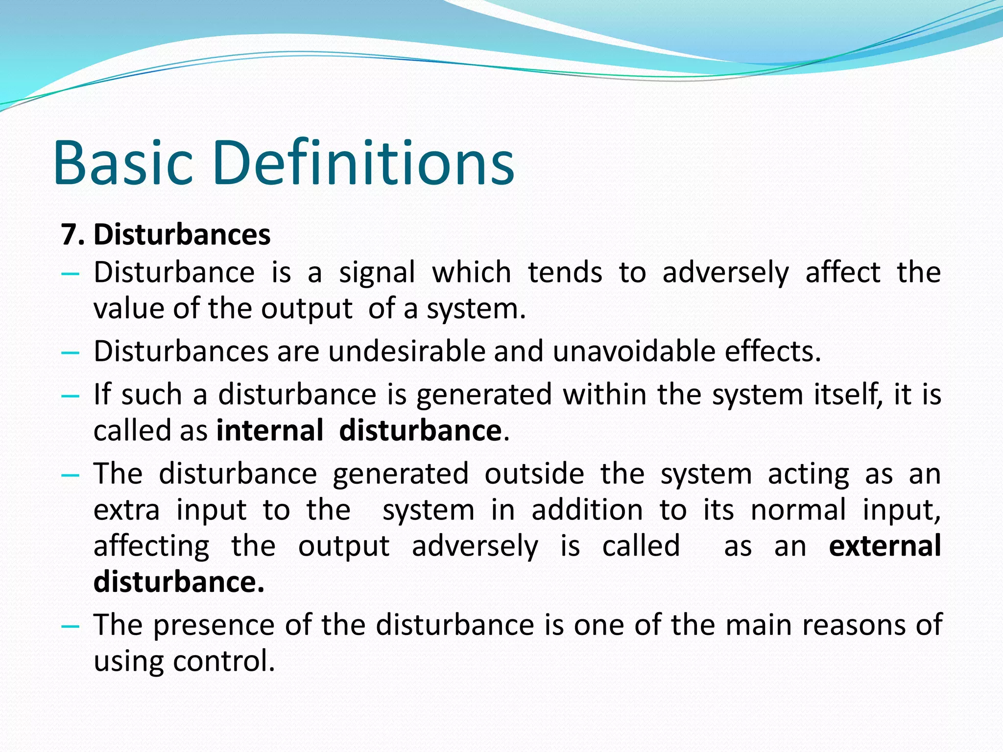automatic control, Basic Definitions, Classification of Control systems ...