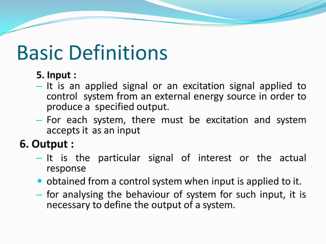 automatic control, Basic Definitions, Classification of Control systems, Requirements of an ...