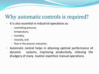 automatic control, Basic Definitions, Classification of Control systems ...
