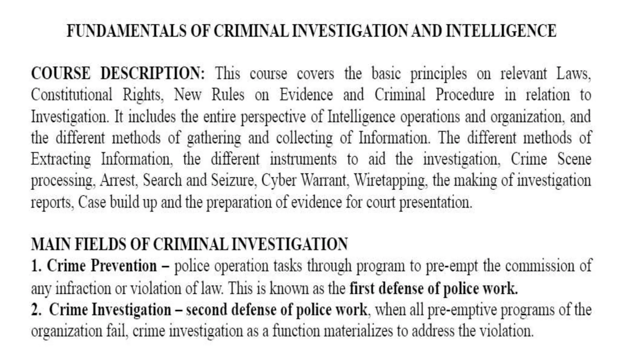 FUNDAMENTALS OF CRIMINAL INVESTIGATION & INTELLIGENCE 1.pptx