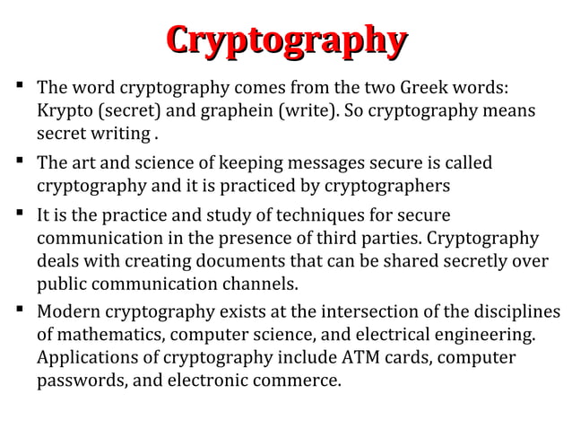 Fundamentals of cryptography | PPT
