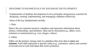 Organisation of database Organisation of database | PPT