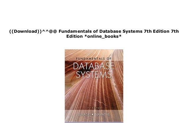 BOOK_HARCOVER Fundamentals of Database Systems 7th Edition 7th Editio…