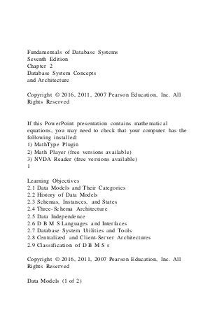 Fundamentals of Database SystemsSeventh EditionChapter 2Da | PDF