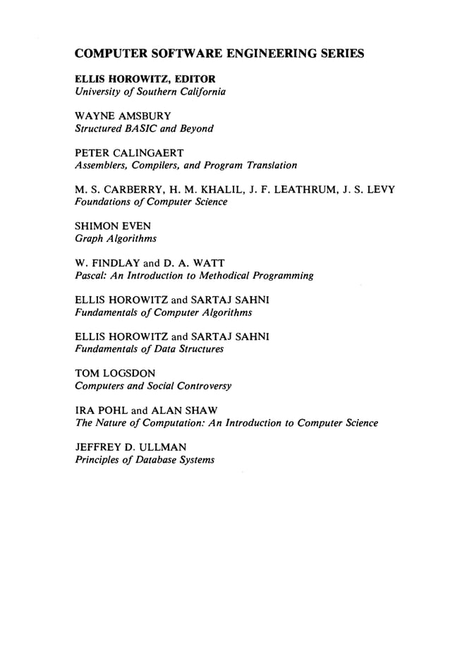 Fundamentals of Data Structure (1982) by Ellis Horowitz and Sartaj ...