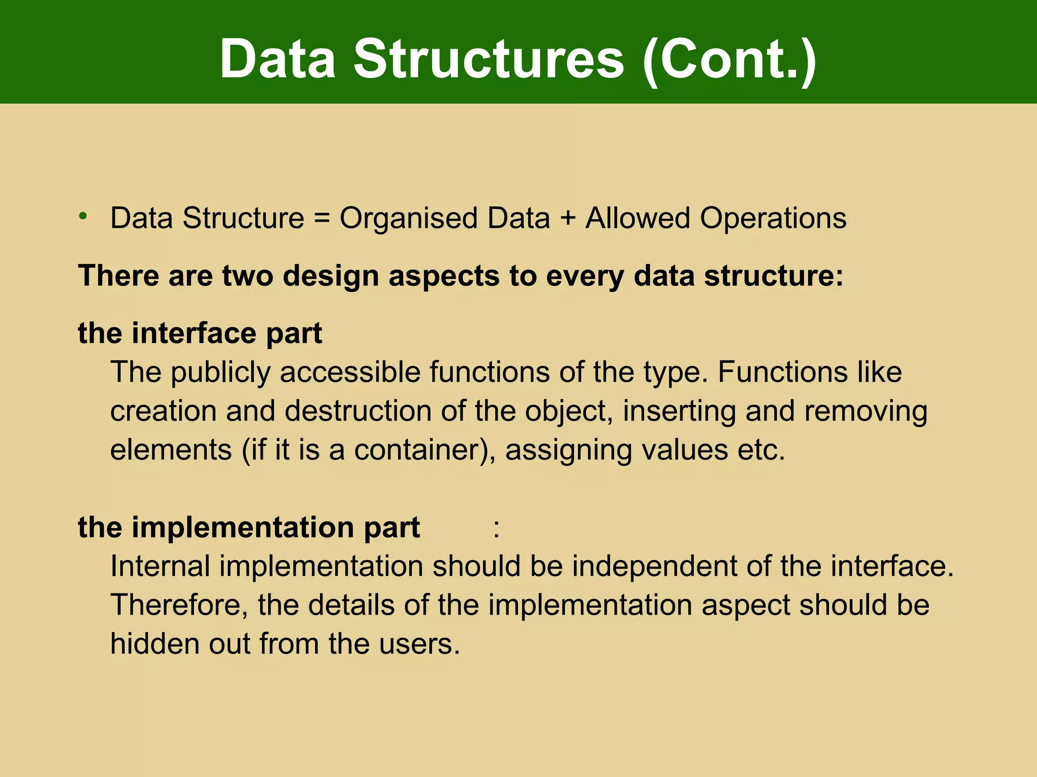 Fundamentals of data structures | PPT